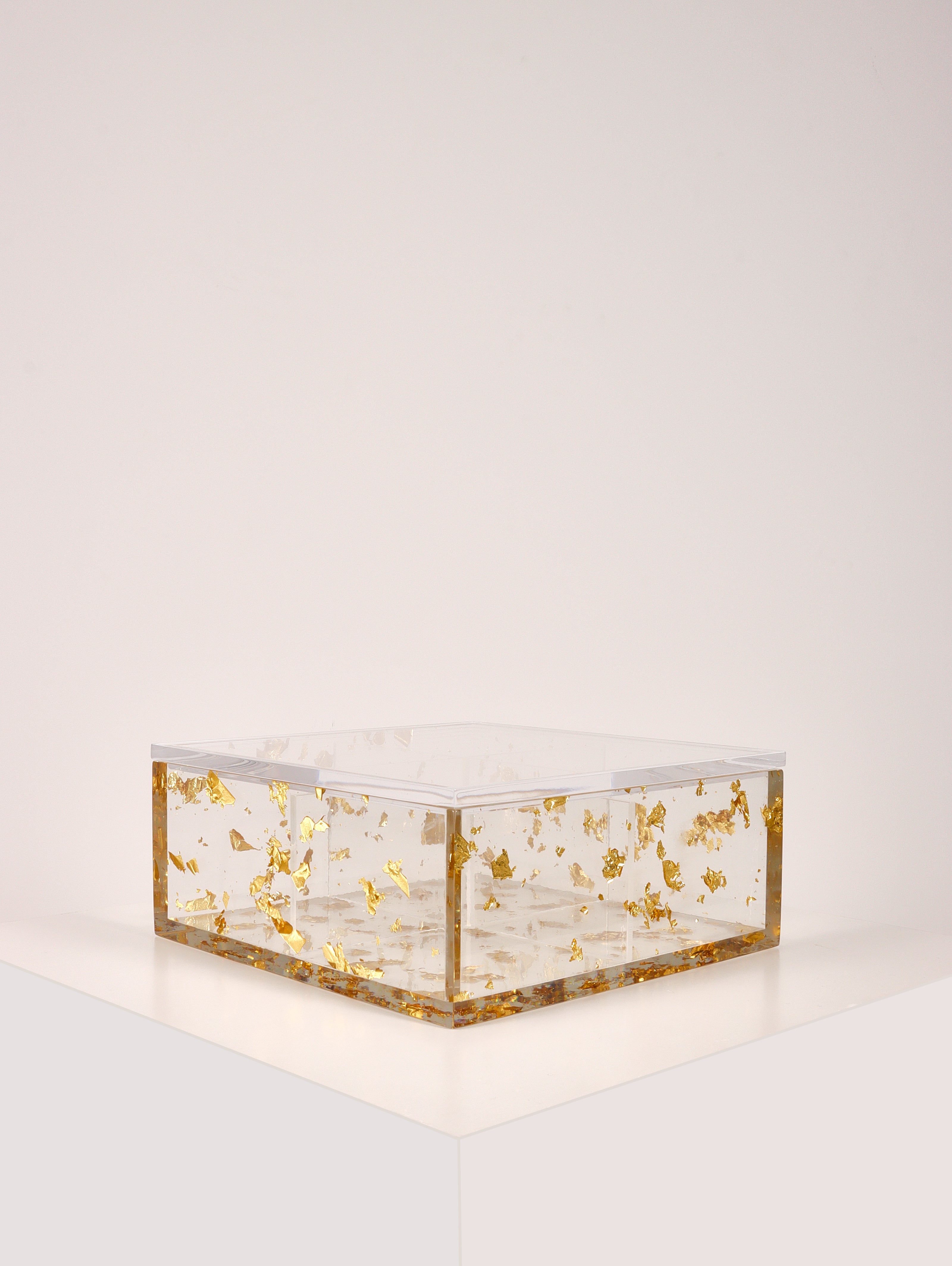 Gold Flake Resin box with compartments – L ' AFSHAR studio